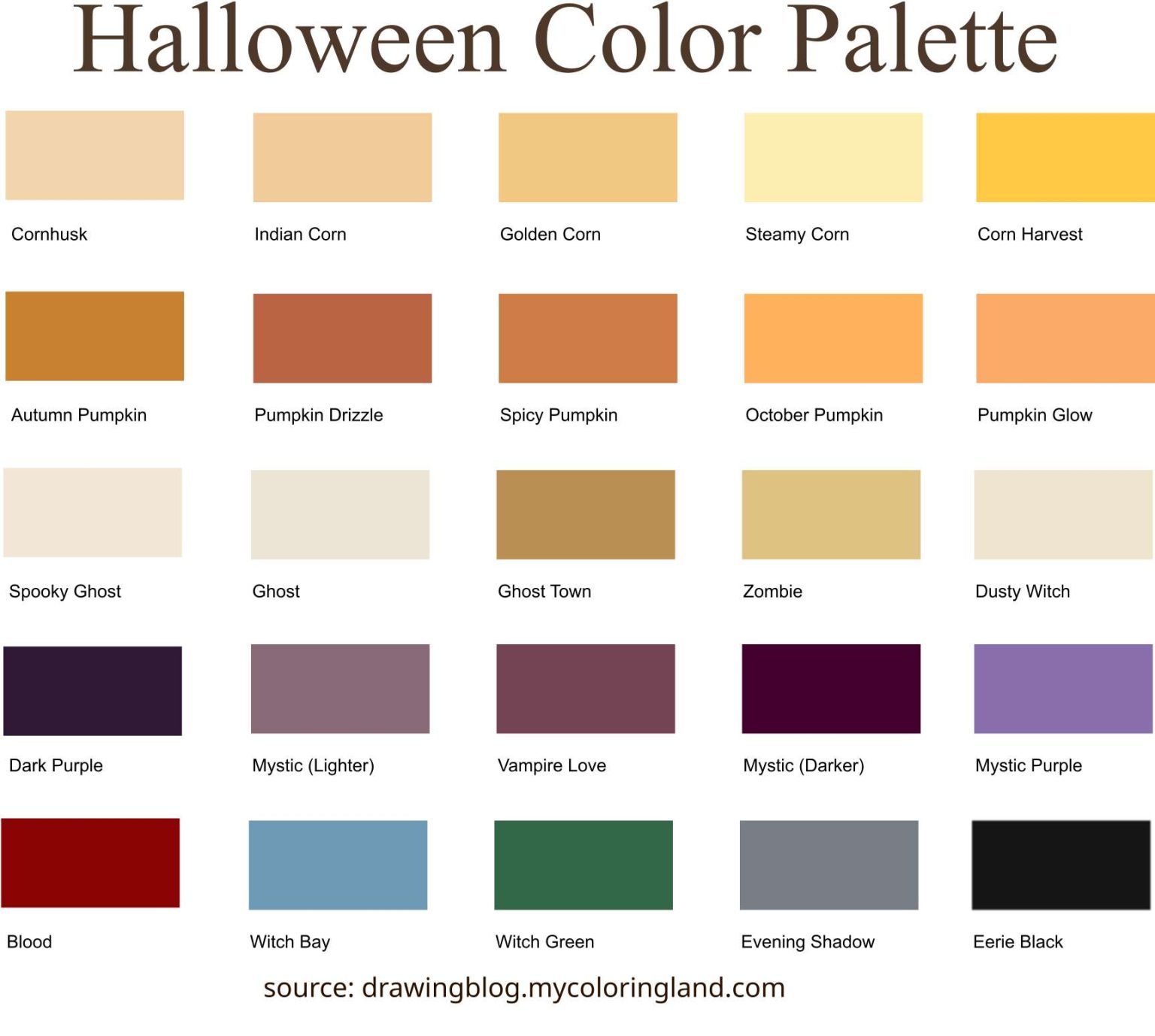 Halloween Colors - Drawing Blog
