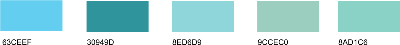 Aqua Color - 150 Shades with Names, Hex Codes, and Examples - Drawing Blog