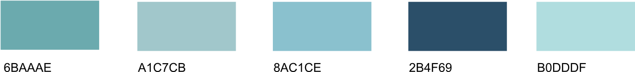 Aqua Color - 150 Shades with Names, Hex Codes, and Examples - Drawing Blog