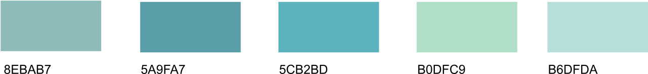 Aqua Color - 150 Shades with Names, Hex Codes, and Examples - Drawing Blog