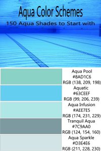 Aqua Color - 150 Shades with Names, Hex Codes, and Examples - Drawing Blog