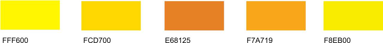 Shades of Yellow: A List With Color Names and HEX Codes - Drawing Blog